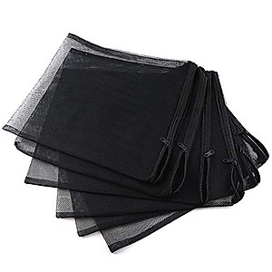 AQUA KT Aquarium Filter Mesh Media Bag Net Reusable for Fish Tank Activated Carbon, Biospheres, Ceramic Rings, Black, Pack of 6