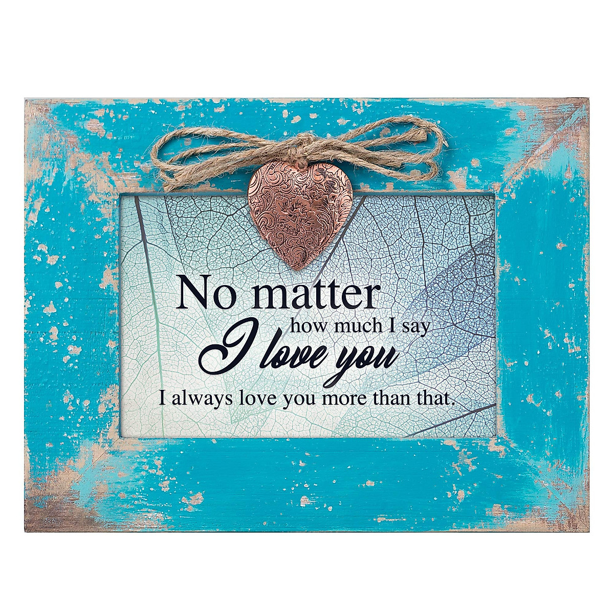 Cottage Garden I Love You More Than That Teal Distressed Wood Locket Music Box Plays You Light Up My Life