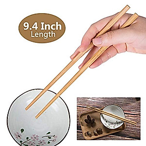 Chopsticks Reusable Chinese Natural Bamboo Chopsticks 9.8"/25cm Long Lightweight Wood Chopstick Set For Restaurant Eating Cooking -10 Pairs gift Sets Dishwasher Safe Japaness Style