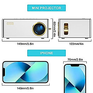Mini Projector with WiFi Kids Gift, Portable Movie Phone Projecter, Proyector Portatil for Home Office Outdoor Video Projection