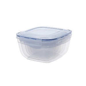 Superio Sealed Plastic Food Storage Container - Airtight, Leakproof Meal Prep Containers with Easy Snap Lid- Microwave and Freezer Safe- Square (6)