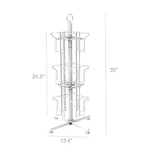 11702-white FixtureDisplays 14 X 14 X 30" 12 Vertical Pockets Spinning Greeting/Post Card Rack 11702-WHITE