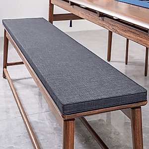 SXROMDA Customize Bench Cushion, High Density Memory Foam, Linen Washable, Non-Slip Pad for Shoe Rack, Window, Piano, Dining (Custom Size, Dark Grey)