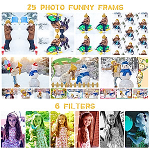 Kids Camera with 180° Flip-Up Lens, 2.4inch HD IPS Screen Digital Camera for Kids with Astronaut Silicone Case, with 32GB SD Card