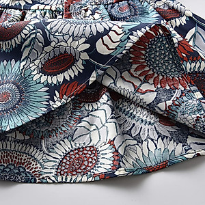 xirubaby Baby Girl Boy Brother and Sister Matching Outfits Floral Printed Dress +Shorts Easter Sets(navy-girl,110/4T)