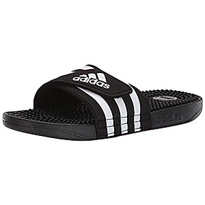 adidas Women's Adissage Slides Sandal, Black/White/Black, 7