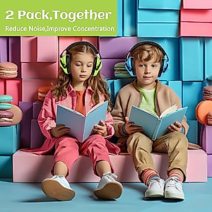 2 Pack Noise Canceling Headphones for Kids, Kids Ear Protection Earmuffs for Autism, Toddler, Children, Kids Noise Cancelling Headphones Sound Proof Earmuffs for Concerts, Air Shows, Fireworks