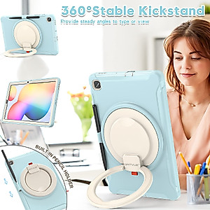 BATYUE Case for Samsung Galaxy Tab S6 Lite 10.4 Inch 2024/2022/2020 (SM-P610/P613/P615/P619/P620/P625/P627), Protective Rugged Cover with Stand, for Kids, Boys, Girls, Frozen Blue