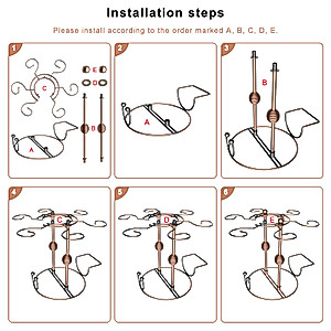 Misounda Wine Glass Rack - with 6 Hooks Metal Wine Glass Holder,Freestanding Wine Glass Holders and Display Racks,Wine Rack Wine Bottle Holder,Wine Glass Storage for Bar, Kitchen, Restaurant - Bronze