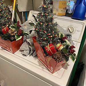 BFL Red Plastic Santa's Sleigh Shaped Bins, 4.375x6.75x9.125 Inches Perfect Christmas-Themed Container Bin Perfect for Holiday Treats Great as Christmas Tree Display Office File Holder Pack of 6