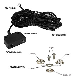 Alphastat Table Mat Grounding Kit - Universal Snap Kit and 15' 1 Meg Male Low Profile Ground Cord