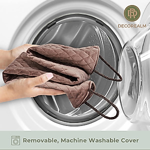 Under Door Draft Stopper – 3.5 lb Door Draft Blocker Weighted with Ceramic Beads for a Tight Seal – Durable, Machine Washable Velvet Covered Draft Stoppers for Noise, Dust, Energy Savings by DECOREALM