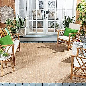 SAFAVIEH Courtyard Collection 6'7' x 9'6' Natural / Cream CY8022 Indoor/ Outdoor Patio Backyard Mudroom Area Rug