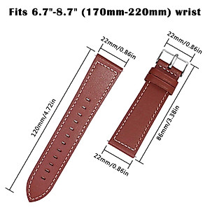 SourceTon Compatible with Huawei Watch GT/GT2 Leather Watch Band and Screen Protectors, Leather Replacement Wristbands (Brown) with Metal Buckle and Screen Films for Huawei Watch GT/GT2