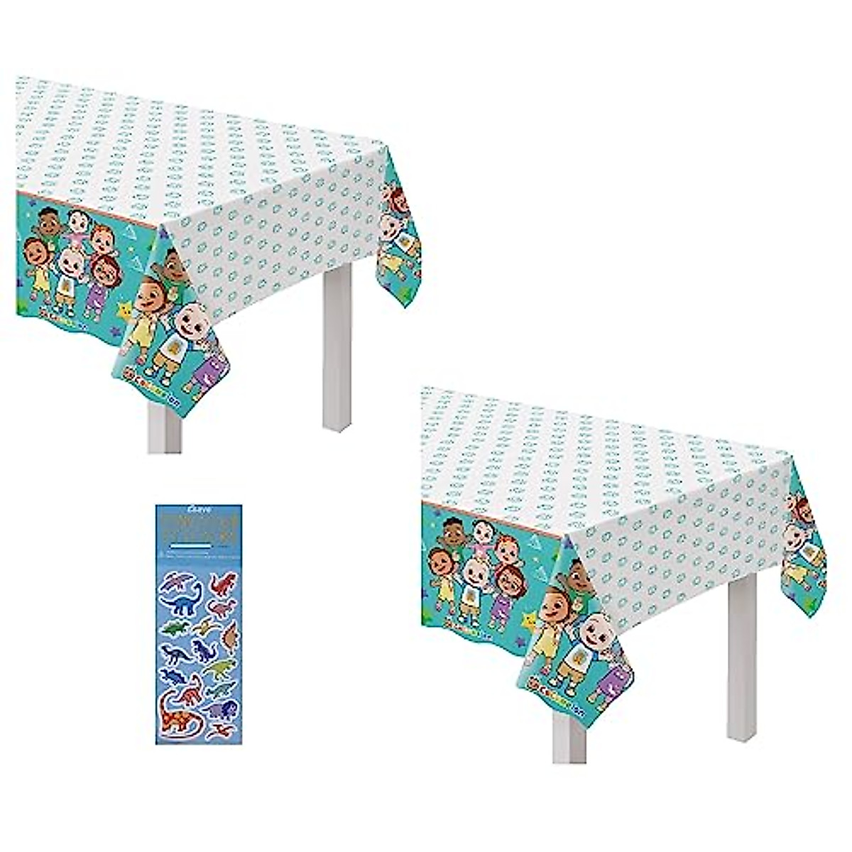 amscan Cocomelon Birthday Party Supplies Bundle Includes Plastic Table Covers - 2 Pack