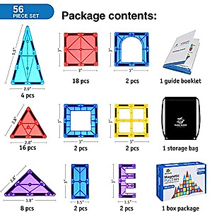 Magnetic Tiles, Toy for 3 4 5 6 Year Old Boys Girls Kids & Toddlers, Magnetic Blocks Building Set, Magnetic Tiles for Kids, STEM Educational Building Toy, Magnet Tiles Toy, Best Gift for 3-8 Year Olds