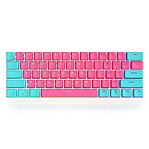 Guffercty kred 61 Keycaps 60 Percent Miami Keycaps Set PBT Ducky Keycap Backlit OEM Profile with Key Puller for Cherry MX Switches Mechanical Gaming Keyboard (Miami)