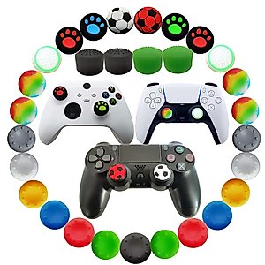 30pcs Joystick Grip for Ps5 Ps4 Controller, Silicone Thumb Grips Caps Cover Analog Stick for Playstation 5, Playstation 4 Controller, Xbox 360, Xbox One Controller (B 30pcs)