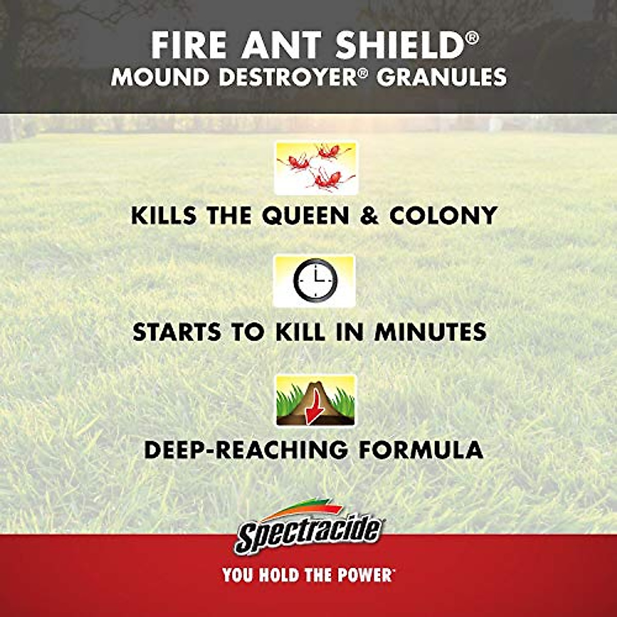 Spectracide Fire Ant Shield Mound Destroyer Granules, Destroys Fire Ant Mound, Kills Queen and Colony, 7 lb