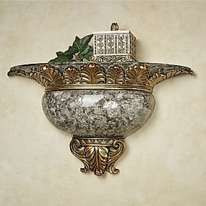Touch of Class Ashfield Acanthus Leaf Aged Gold and Black Wall Shelf