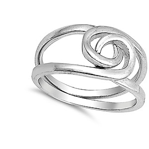 Two Piece Puzzle Knot Criss Cross Ring New .925 Sterling Silver Band Size 9