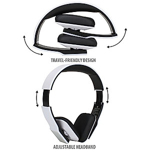 GOgroove BlueVIBE DLX Bluetooth Lightweight Wireless Over The Ear Headphones – 14 Hour Battery Life & 3.5mm Aux Input – Padded & Noise Isolating Plush Earpads for Comfort – Water Resistant Hard Case