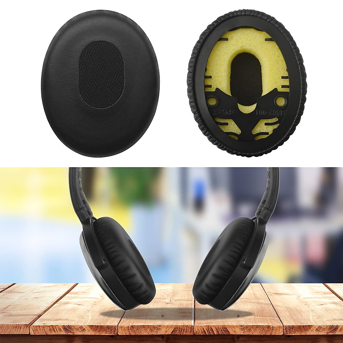 Geekria QuickFit Earpad Compatible with Bose QC3, QuietComfort 3 Headphone Replacement Ear Pad + Headband Cover/Ear Cushion Repair Parts (Black)