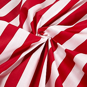 Richland Textiles 1 in. Stripe Red/White Fabric By The Yard