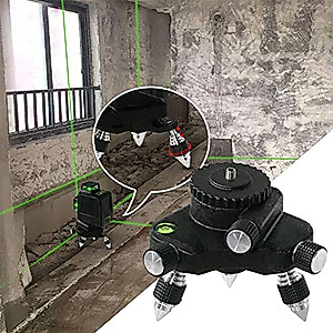 YDfliegeners Laser Level Adapter, 360° Fine Tuning Holder Pivoting Base Tripod Adapter for 1/4 inch Laser Levels,1/4’’ Threaded Mount and Horizontal Bubble, Fine Turning Pivoting Base