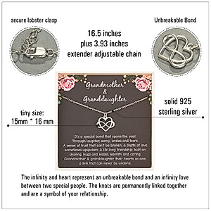 RareLove Grandmother Gifts from Granddaughter,Grandma Gift,925 Sterling Silver Tiny Infinity Heart Necklaces for Women,Grandma Birthday Gifts,Grandma from Granddaughter Grandchildren