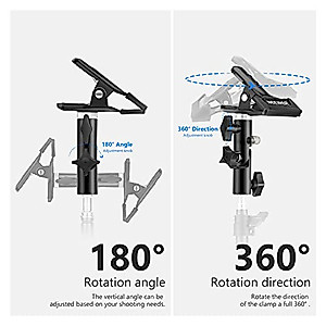Neewer 2 PCS Photo Studio Heavy Duty Metal Clamp Holder with 5/8" Light Stand Attachment for Reflector