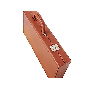 Silverman & Co. 19-inch Premium Backgammon Set - Desert Brown Board