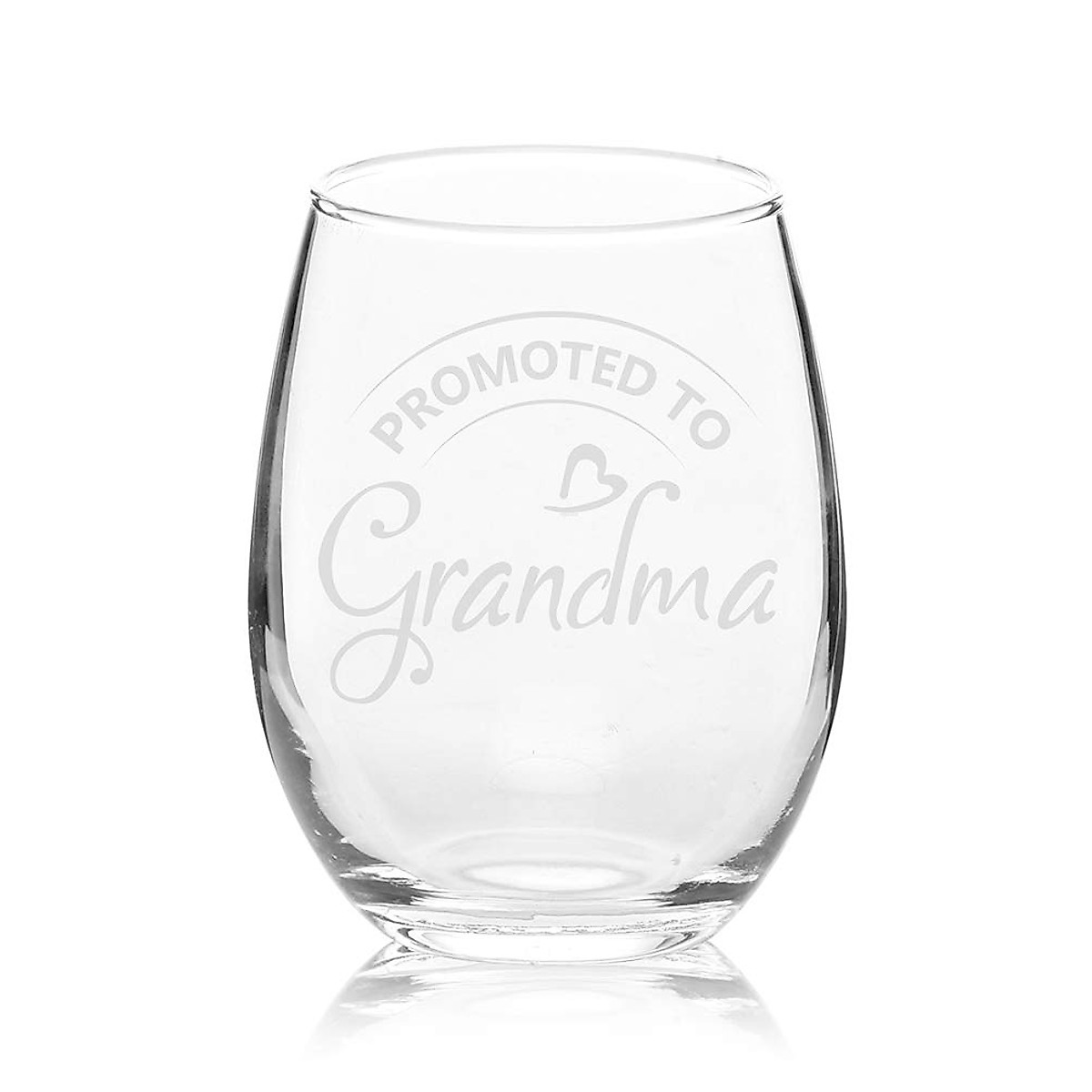 Veracco Promoted To Grandma Surprise Pregnancy Announcement Stemless Wine Glass Funny Birthday Mother's Day Gift For New Mom (Clear, Glass)