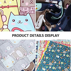 HEALLILY Kids Sheets 7pcs Animal Printed Cotton Fabric Sewing Fabric Squares Quilting DIY Sewing Precut Fabric Sheets Patchwork Quilted Bed Sheets
