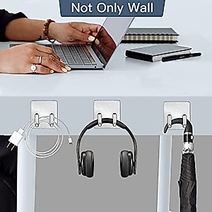 Razor Holder for Shower - 6PCS Shaver Holder for Shower Wall, Self Adhesive Inside Shower Hook Waterproof Stainless Steel Holder Stand Bathroom Kitchen Organizer Shaver Towel Loofah Bathrobe Coat Hook