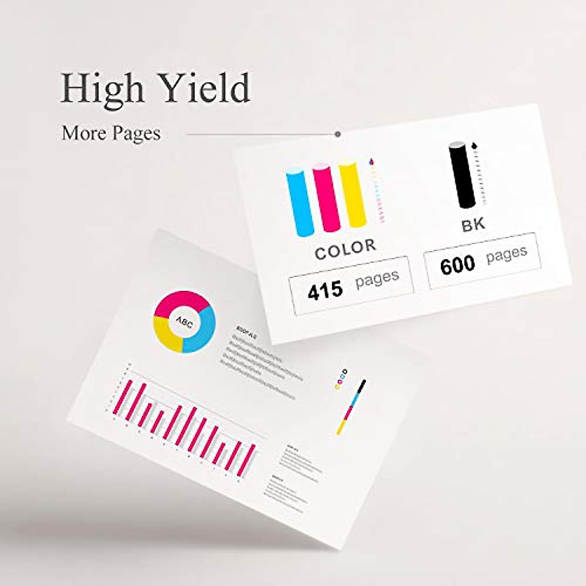 LEMERO Remanufactured 64 Ink Cartridge Replacement for HP 64XL 64 XL Combo Pack for Envy Photo 7855 7155 7858 7800 6255 6230 7820 Printer (Black and Color, 2 Pack) 64XL Tango Ink Cartridges