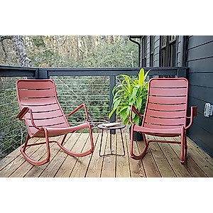 Fermob - Cocotte Occasional Table - Modern Steel Side Table for Playful Living Spaces - Lightweight & Moveable - H 13.5in - Acapulco Blue