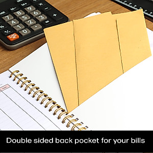 Miru Bill Payment Tracker. A5 Notebook Bill Planner with Spiral Binding and Back Pocket – Home Finance & Monthly Bill Payment Organizer, Logbook