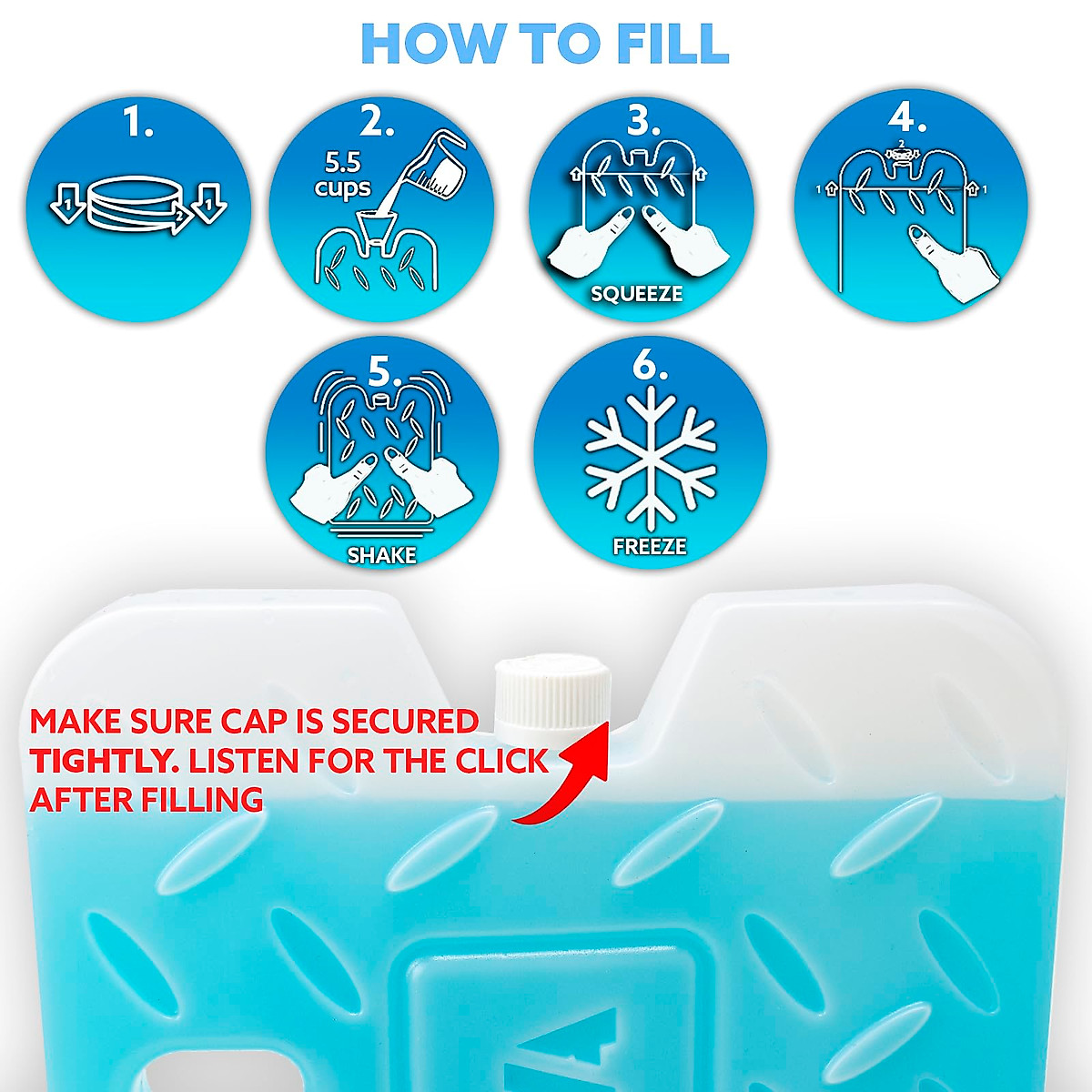 Kona Blue Ice Large Ice Packs for Coolers - Long Lasting Design - Refreezable Reusable Cooler Ice Pack (2)