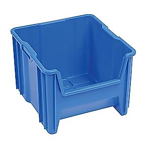 QUANTUM STORAGE SYSTEMS Giant Stack QGH800BL Solid Part Organizer Blue Bins 18" L x 17" W x 13" H 2 Pack