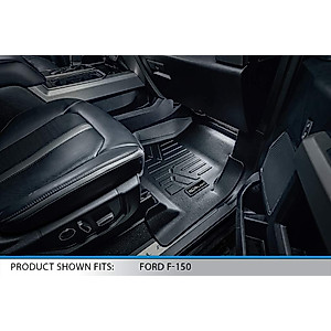 SMARTLINER Custom Fit Floor Mats 1st Row Liner Set Black Compatible with 2015-2022 Compatible with Ford F-150 SuperCab or SuperCrew Cab