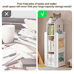 Nisorpa Rotating Bookshelf 360° Display Floor Standing Bookcase Freestanding Storage Organizer Holder Book Rack for Kids Multi-Functional Bookshelf Organizer 37.4'' x 13.38'' x 13.38''