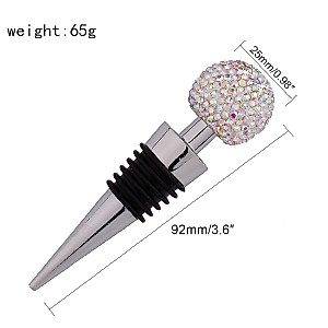 Cyberone Wine Stoppers Decorative, Cute Crystal Wine Bottle Stopper Reusable for Rose Wine, Red Wine, Whiskey and Beverage(2pcs white)