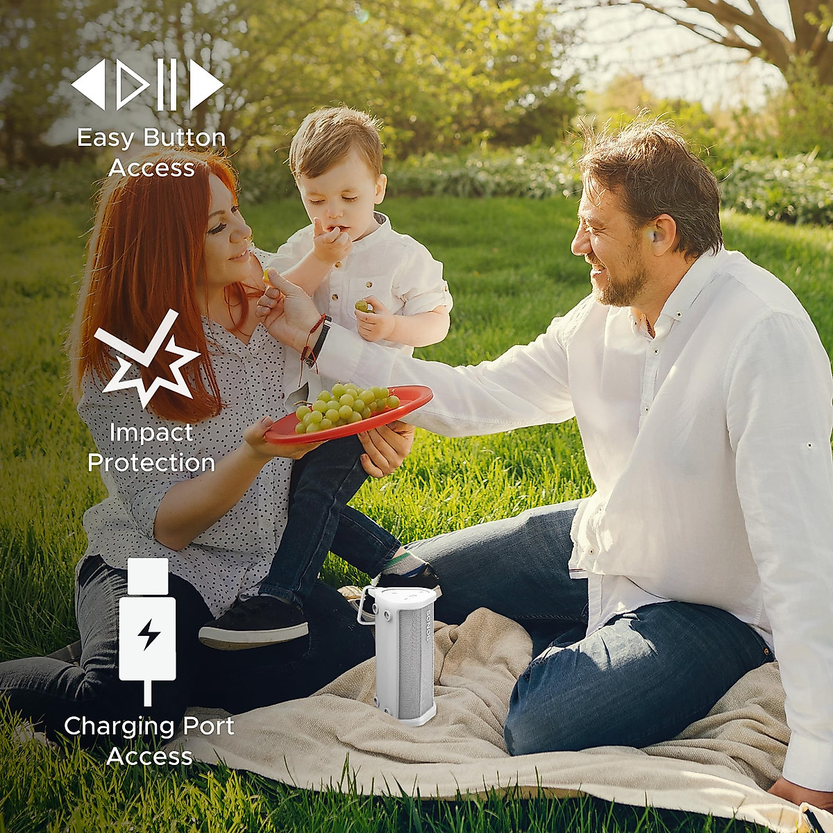 Heavy Duty Protective Silicone Carrying Case for Sonos Roam & Roam SL | White | Protect Your Wireless Bluetooth Speaker using This Cover/Sleeve