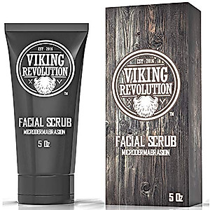 Viking Revolution Microdermabrasion Face Scrub for Men - Facial Cleanser for Skin Exfoliating, Deep Cleansing, Removing Blackheads, Acne, Ingrown Hairs - Men's Face Scrub for Pre-Shave (1 Pack)