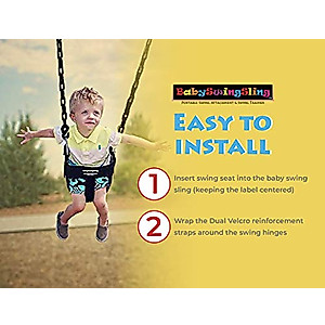 BabySwingSling – This Baby Swing Attachment Converts Standard Park Swings for Infants and Toddlers – Portable, Lightweight, Holds Up to 50 Pounds – Ideal for Swing Training This Summer