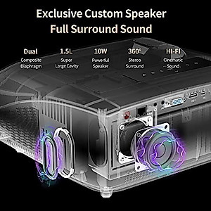 4K Outdoor Projector with 5G Wifi Bluetooth,Native 1080P Business Projector 1100ANSI Lumen for Home Theater Daytime,Smart Android Projector Compatible with Netflix Disney+ Hulu YouTube iOS PC TV Stick