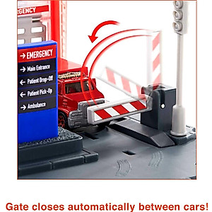 Matchbox Cars Playset, Action Drivers Helicopter Rescue & 1:64 Scale Toy Ambulance & Helicopter, Connects to Other Sets