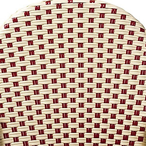 Baxton Studio Marguerite Classic French Indoor and Outdoor Beige and Red Bamboo Style Stackable Bistro Bar Stool