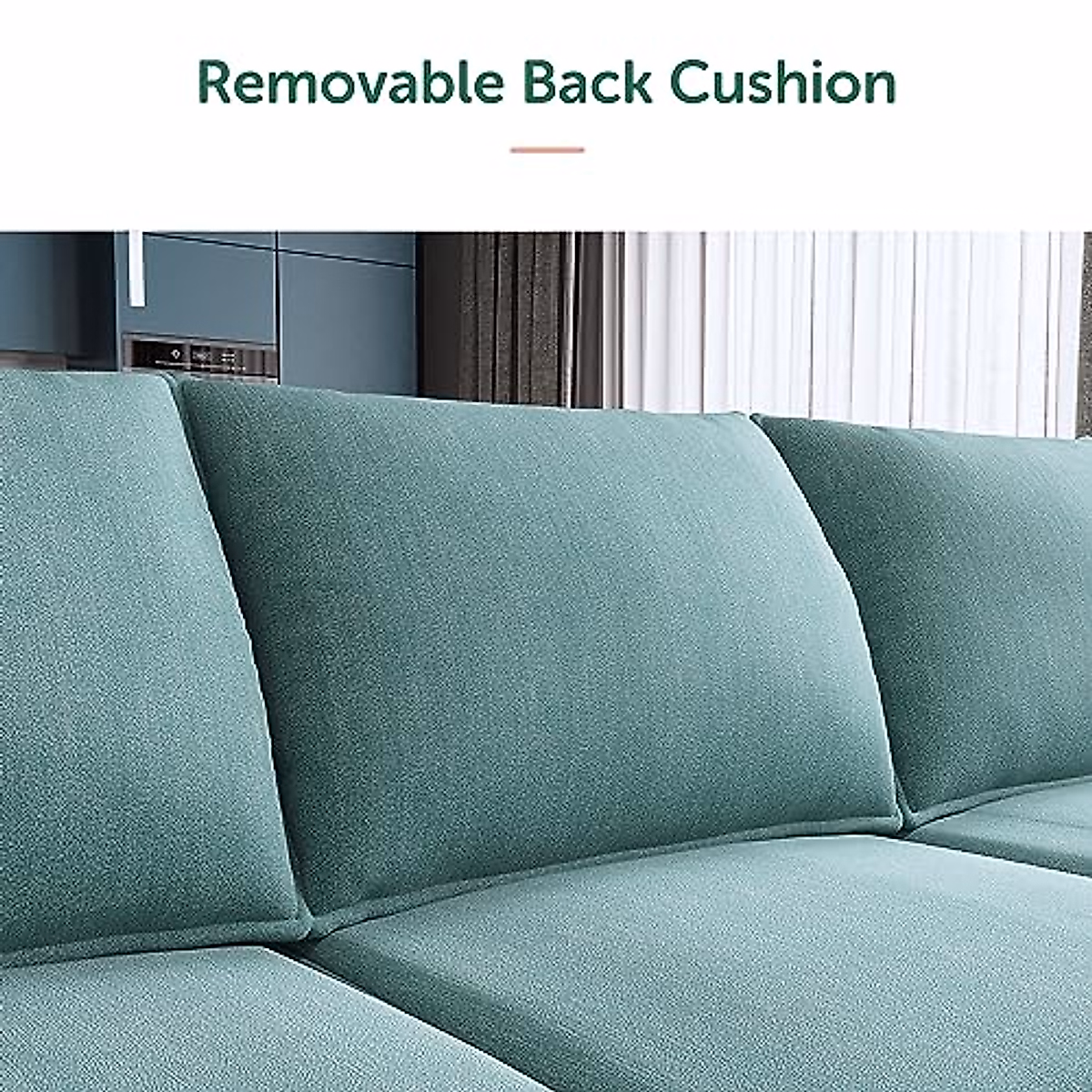 HONBAY Reversible Sectional Sofa Modular Couch U Shaped Sectional Sleeper Sofa with Storage Seats Oversized Sectional Sofa with Wide Chaise for Living Room, Aqua Blue